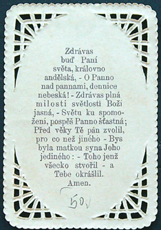 Svatý obrázek – Vysekávaný – Krajka – Památka ze Sv. Hory – Antikvariát – Sběratelství