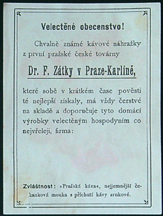 Reklamní kartička – Dr. Zátka – Žena s vějířem a muž – Antikvariát ...