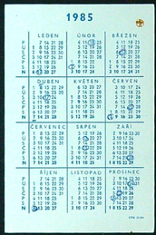Malý kalendář – Rok 1985 – IPS – PRAHA – Antikvariát – Sběratelství